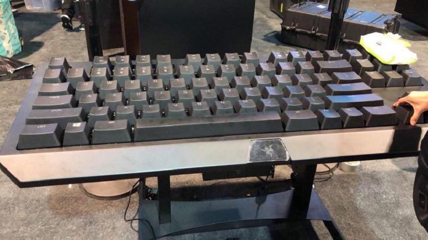 The Razer showed a huge mechanical keyboard the size of a coffee table ...