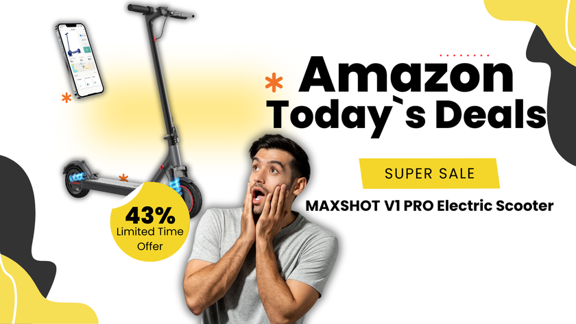 MAXSHOT V1 PRO Electric Scooter with 43% Discount – 350W Motor, 21-Mile ...