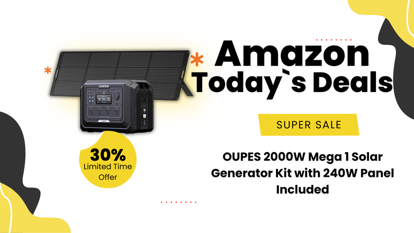 OUPES 2000W Mega 1 Solar Generator Kit with 240W Panel and Expandable ...