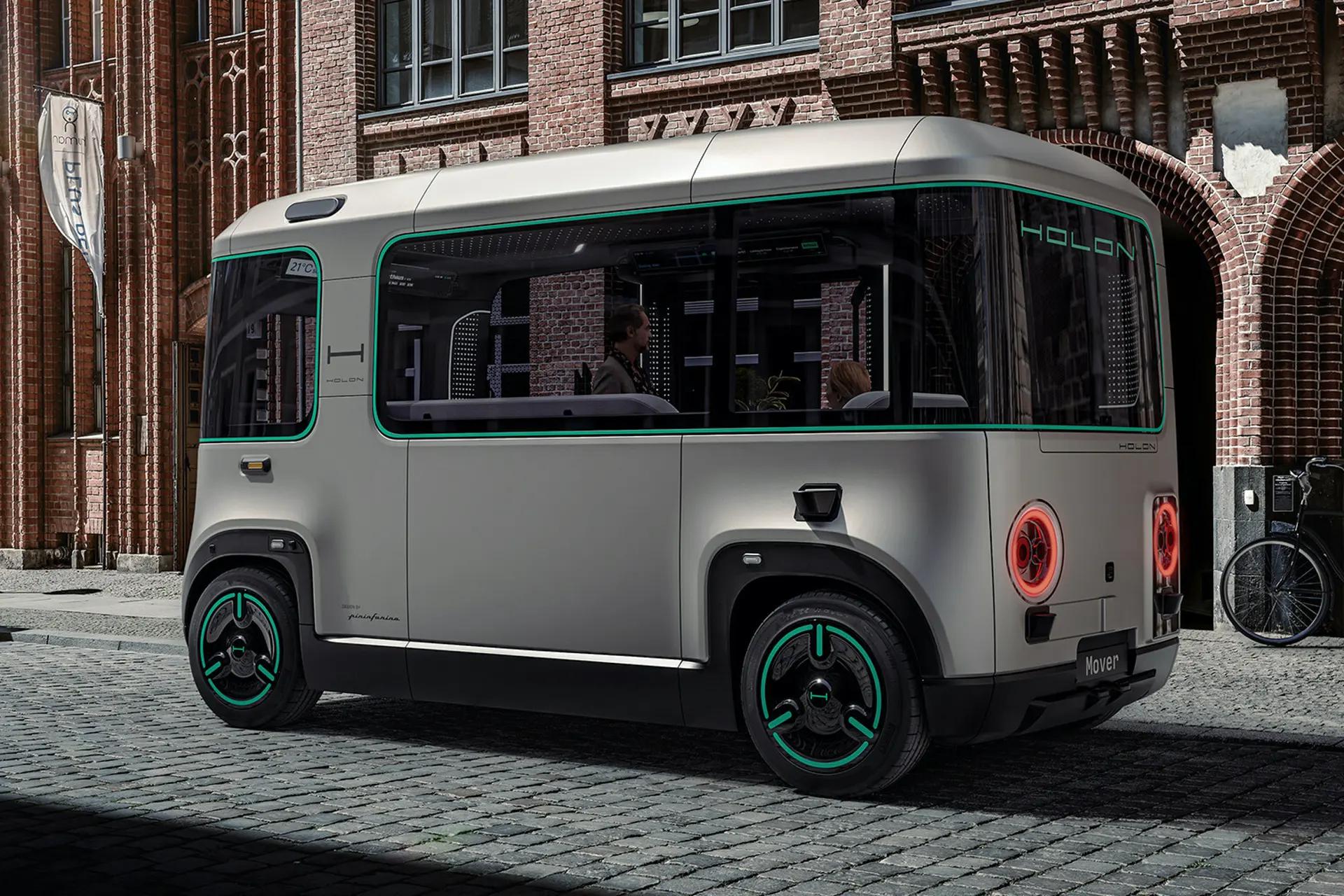 Pininfarina unveiled the Holon, an unmanned electric minibus based on ...