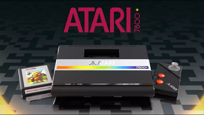 Atari 7800+ retro console with original cartridge support and HDMI port ...