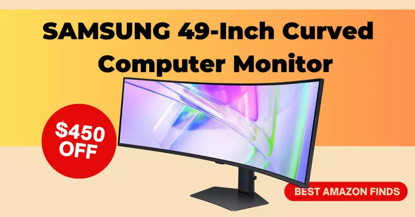 SAMSUNG 49-Inch Curved Computer Monitor with a $450 Discount!