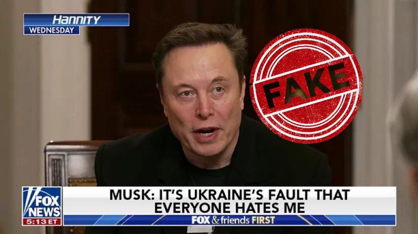 Fake screenshot of Elon Musk: Manipulation on social media