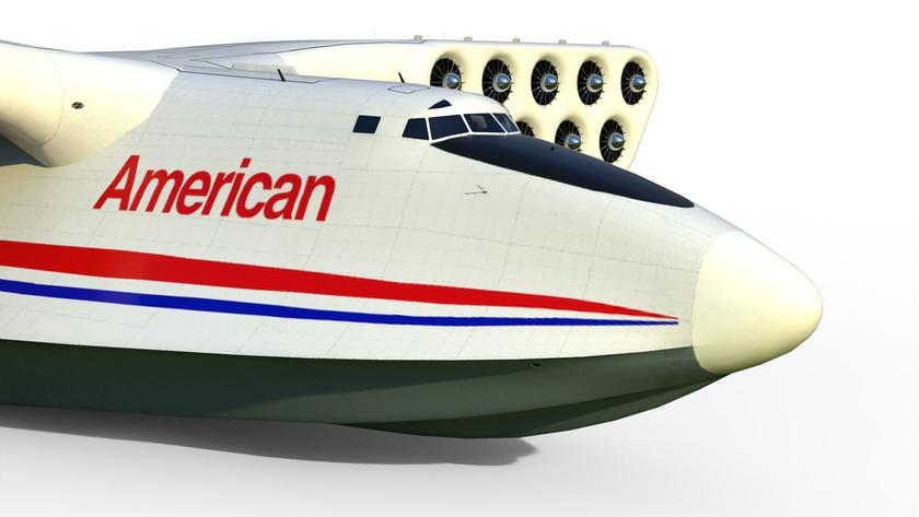 The Aerocon Wingship, a flying ship with 20 rocket engines and a range ...