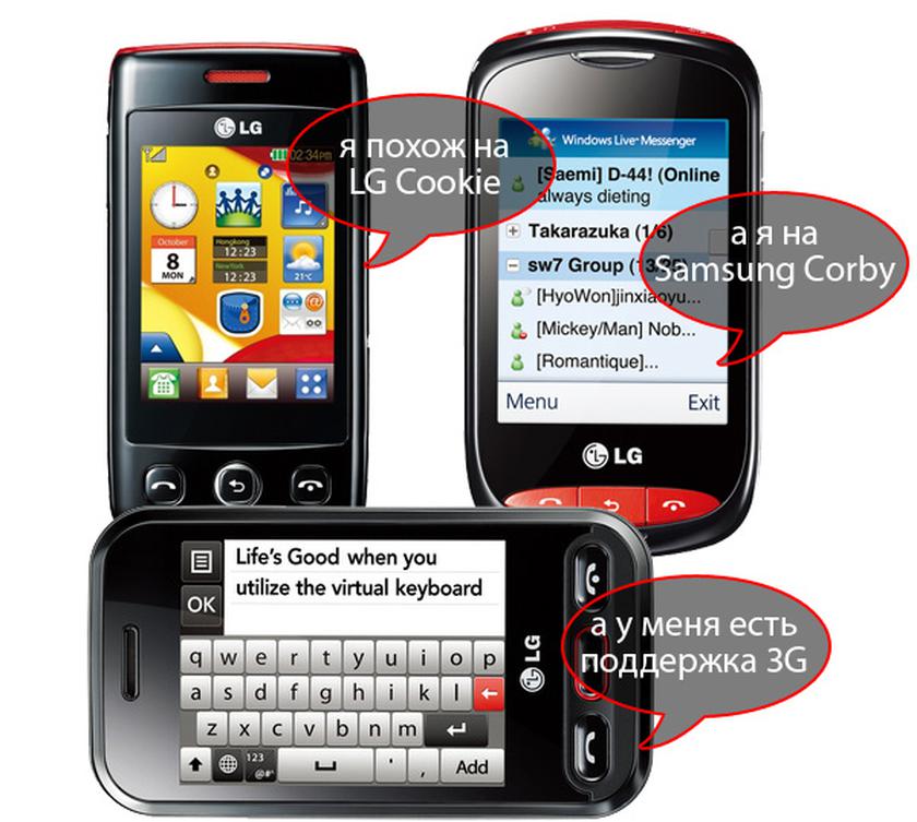 Три сенсорных телефона LG Wink: в погоне за Samsung Corby | gagadget.com