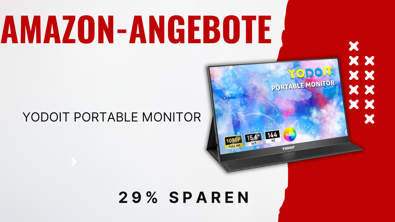 Yodoit Portable Monitor 15,6 Zoll FHD 144Hz IPS Display - Ultraleichter ...